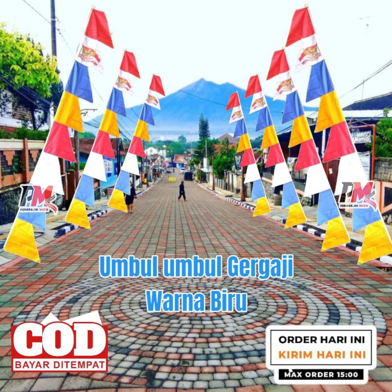 Jual Bendera Umbul umbul Garuda Warna Umbul umbul zig zag Merah putih | Shopee Indonesia