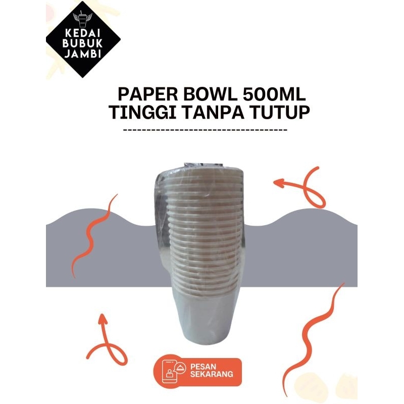 Jual Paper Bowl 500ml Tinggi Tanpa Tutup | Shopee Indonesia