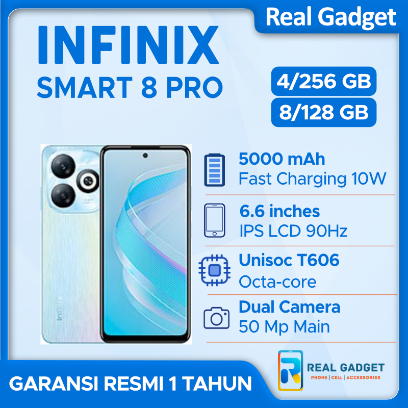 Jual INFINIX SMART 8 PRO 4/256 - 8/128 ORIGINAL MURAH GARANSI RESMI | Shopee Indonesia