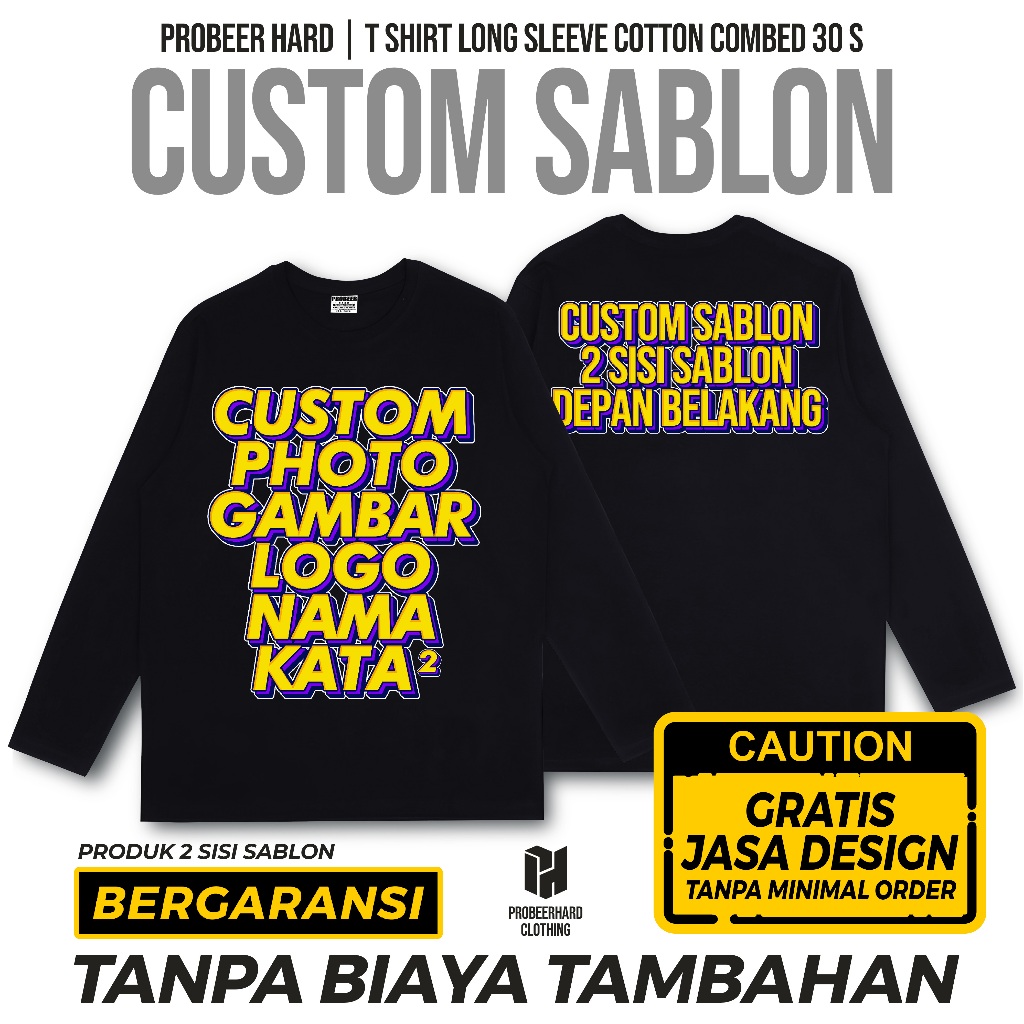 Jual PROBEERHARD - Kaos Lengan Panjang Sablon Custom Design Sendiri ...