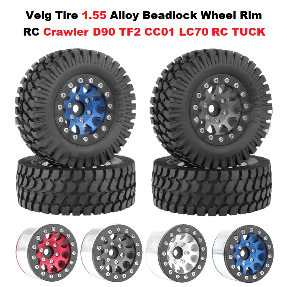 Jual Velg Tire 1.55 Metal Alloy Beadlock Wheel Rim RC Crawler D90 TF2 ...