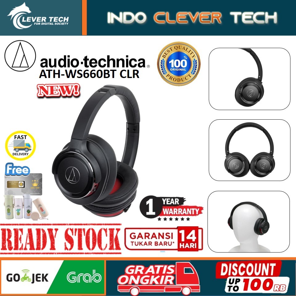 Jual Audio Technica ATH-WS660BT Solid Bass Over-Ear Headphones | Shopee Indonesia