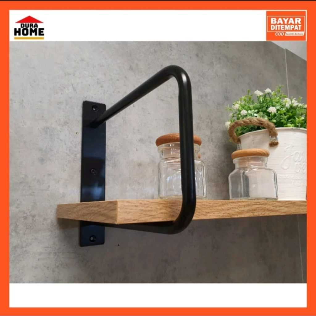Jual Holder besi untuk ambalan papan tempel dinding / rak ukuran lebar ...