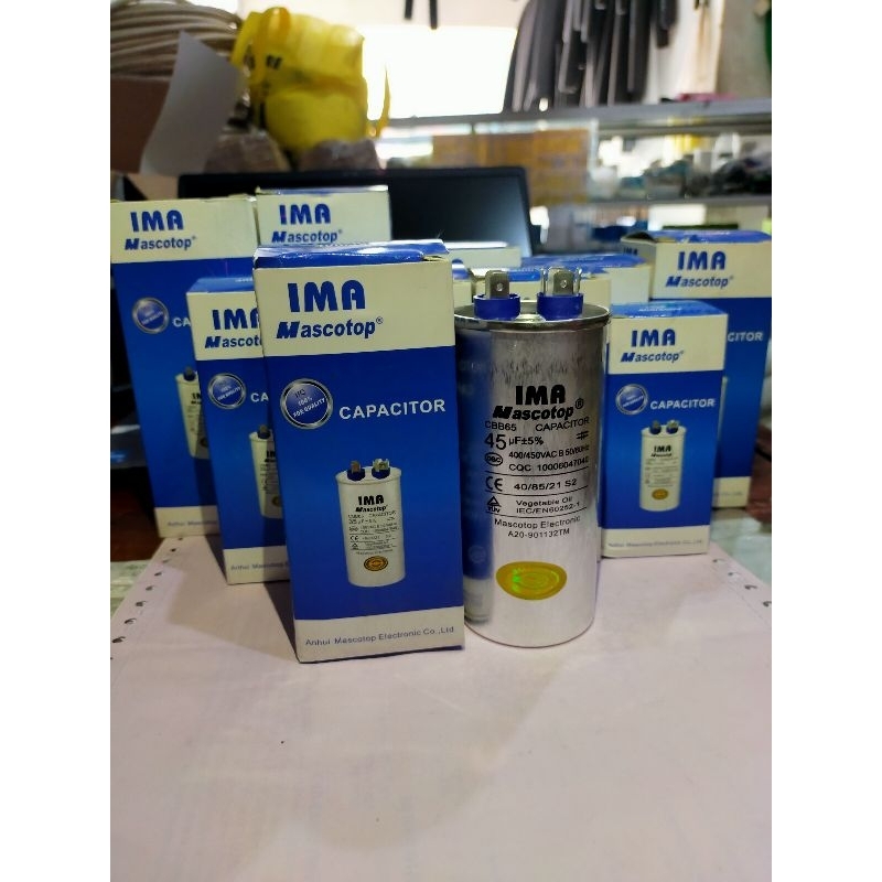 Jual CAPASITOR AC SINGLE "IMA MASCOTOP"45, 40 mikro | Shopee Indonesia