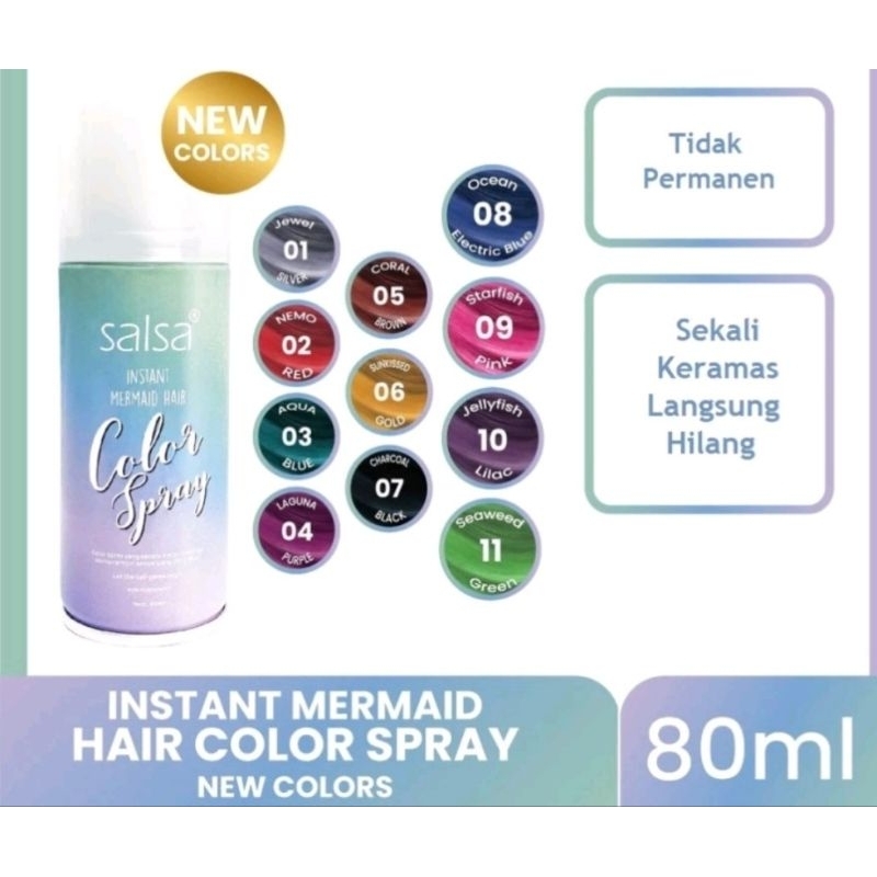Jual Salsa Instant Mermaid Hair Color Spray Non Permanent - 80ml ...