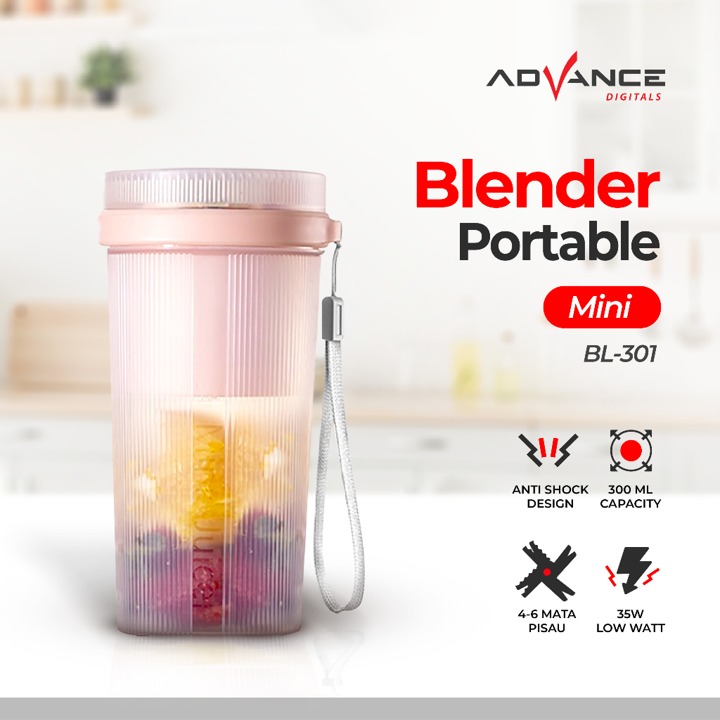 Jual Advance Blender BL-301 Mini Portable Blender Multifungsi 35 watt Garansi Resmi 1 Tahun ...