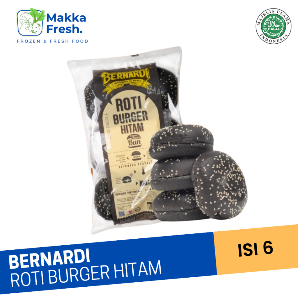 Jual bernardi roti burger hitam isi 6 | Shopee Indonesia