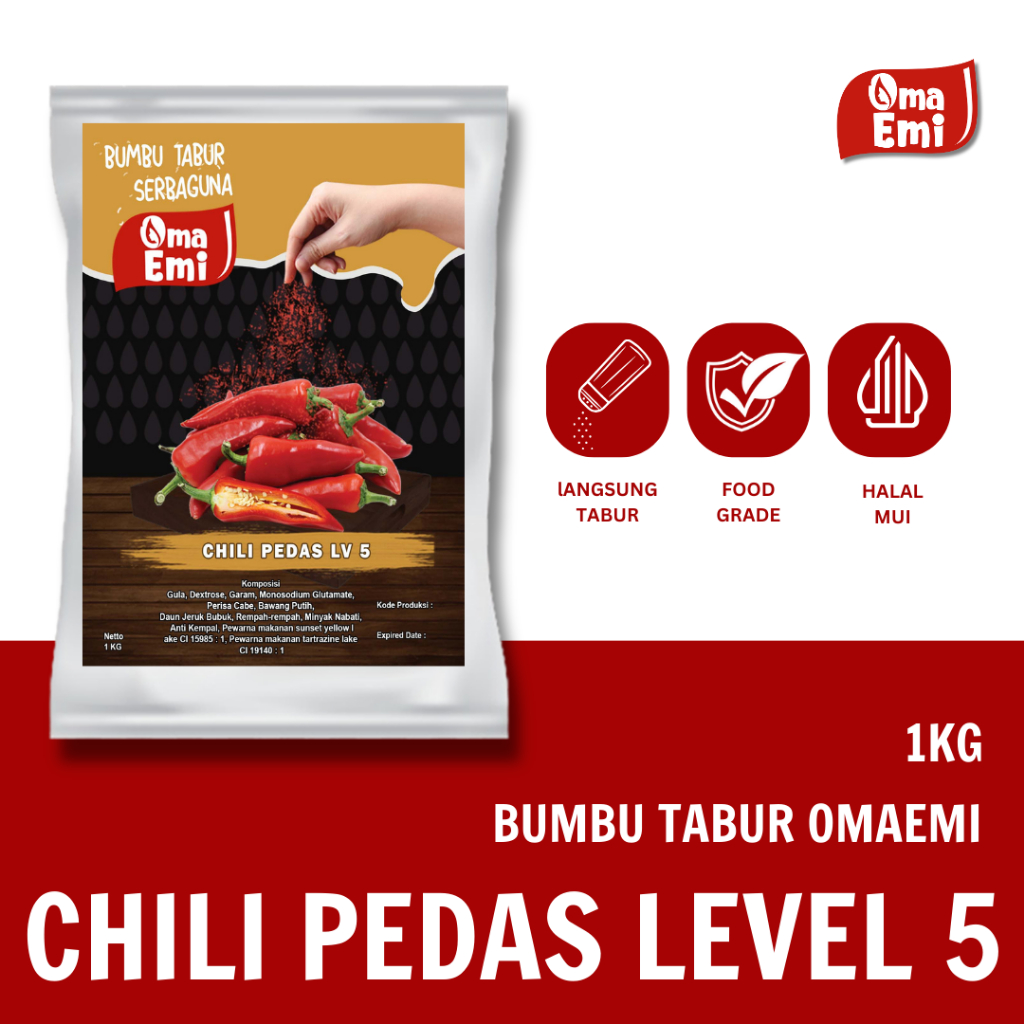 Jual BUMBU TABUR CABE / CHILI PEDAS LV 5 1 KG | Shopee Indonesia