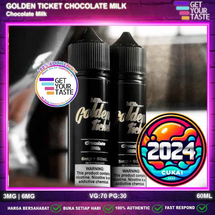 Jual Liquid Golden Ticket Chocolate Milk 60ML Original by Vapor USA x ...