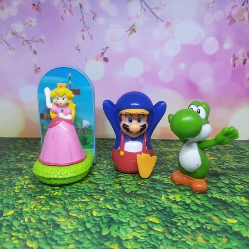 Jual Princess Peach, Mario Bros, Yoshi Figure set 3pcs McD Happy Meal ...