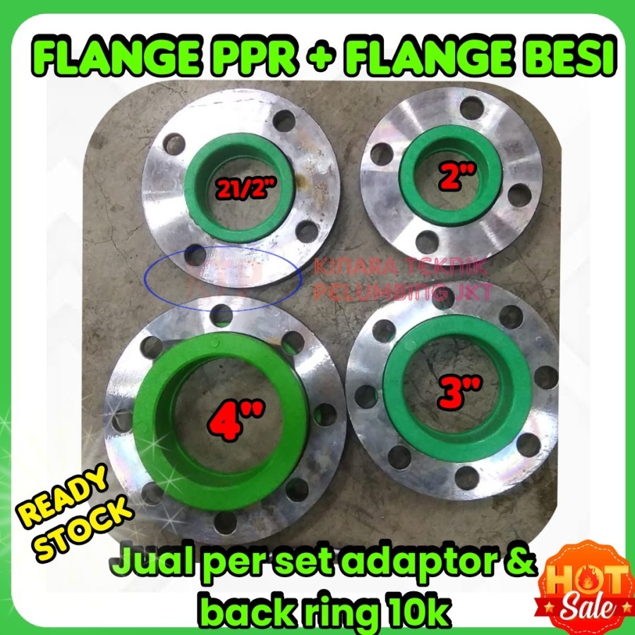 Jual Flange ppr + flange besi10k adaptor ppr stub end 110mm 4" | Shopee ...