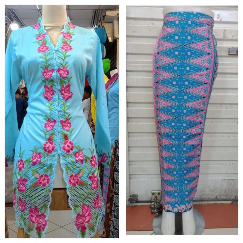 Jual Set Kebaya Encim Betawi /Kebaya Encim Bordir / Motif Bunga /Kebaya ...