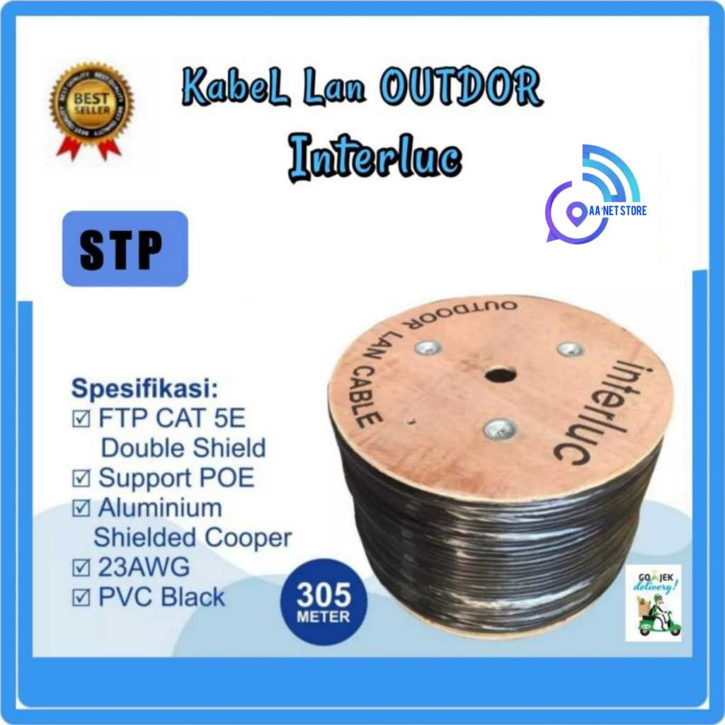 Jual Kabel LAN INTERLUC DOUBLE JACKET Cat5e 305M_AanetStore | Shopee ...