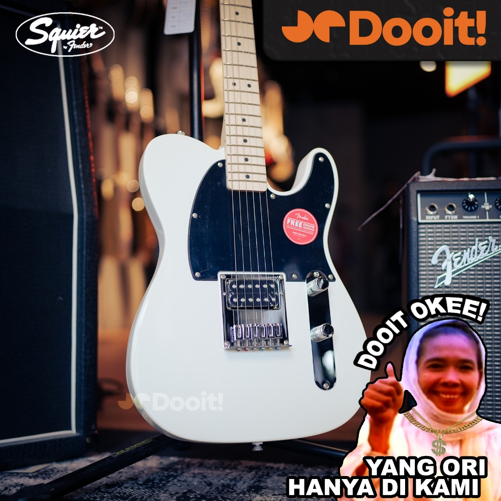 Jual Squier Sonic Esquire H w/Black Pickguard MAPLE FB Electric Guitar Elektrik - ARTIC WHITE ...