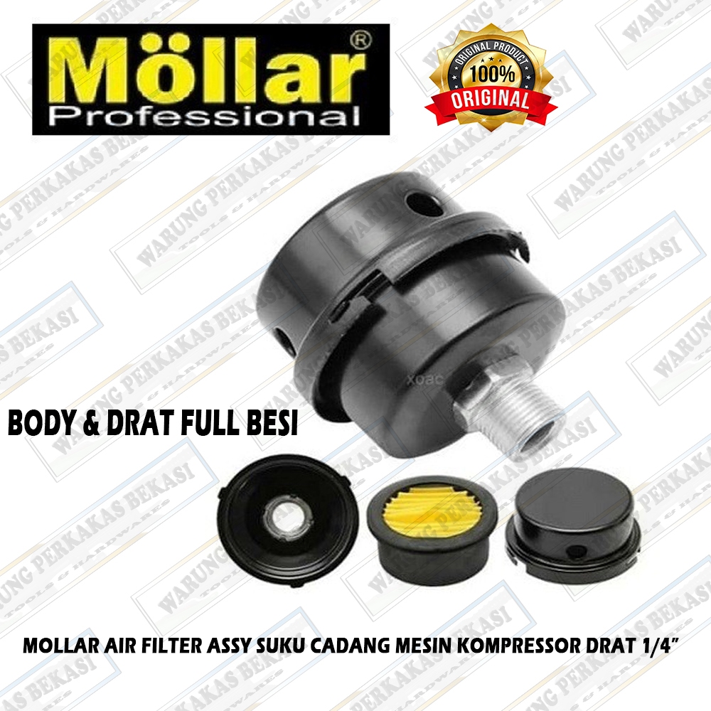 Jual Mollar 1/4" Filter Mesin Kompresor Angin Body Besi - Spare Part ...