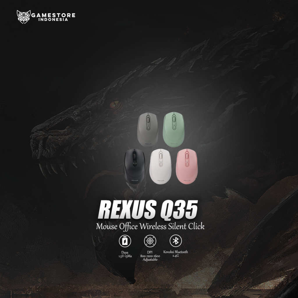Jual Rexus Mouse Wireless Office Q35 Silent Click | Shopee Indonesia