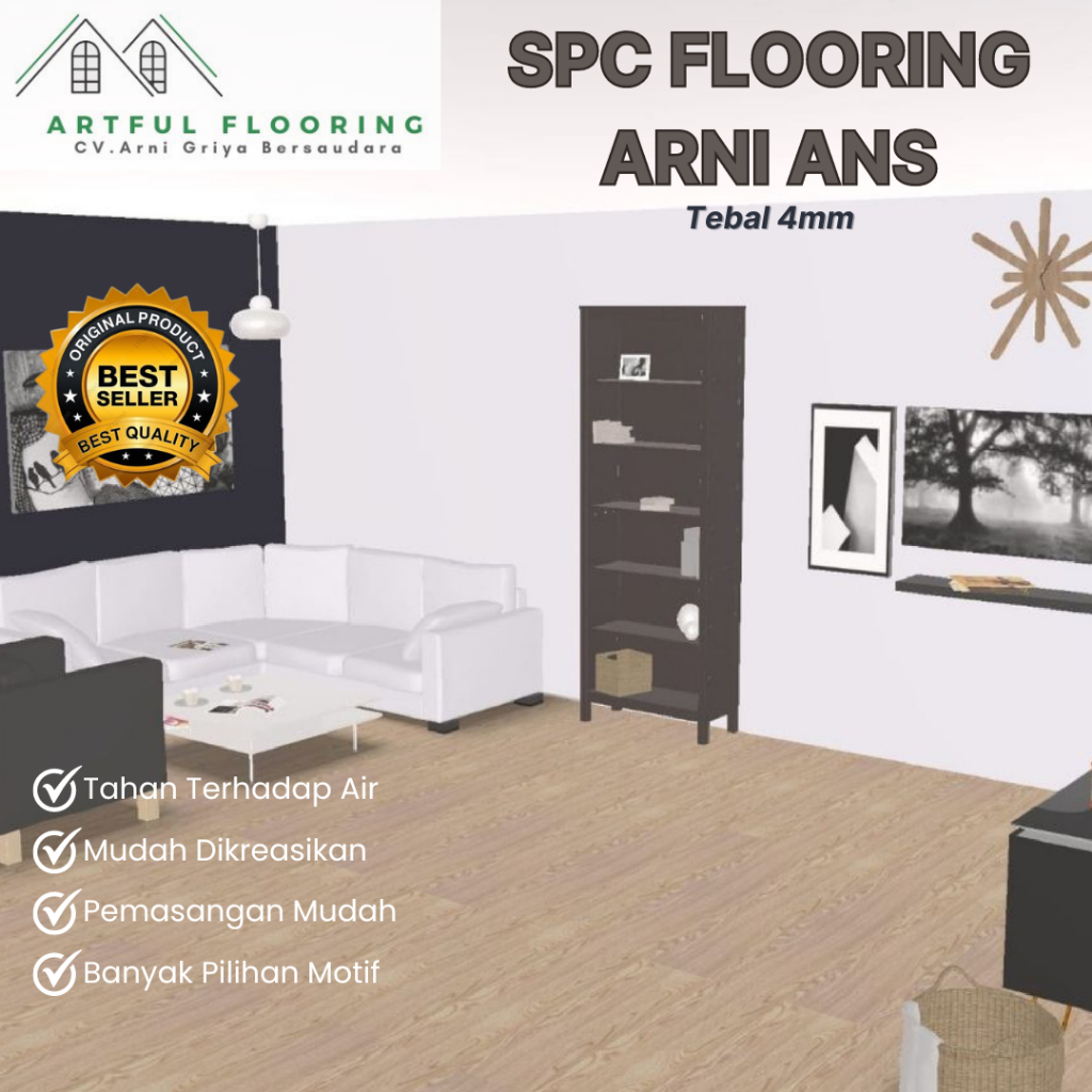 Jual ARNI Floor ANS Lantai Vinyl Click SPC 4 mm dijamin anti rayap dan air | Shopee Indonesia