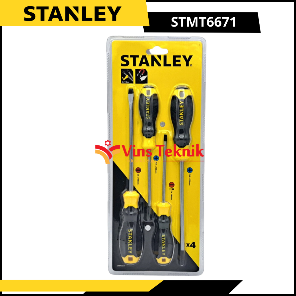 Jual Obeng Set 4PCS Cushion Grip Screwdriver Set STANLEY STMT6671 ...