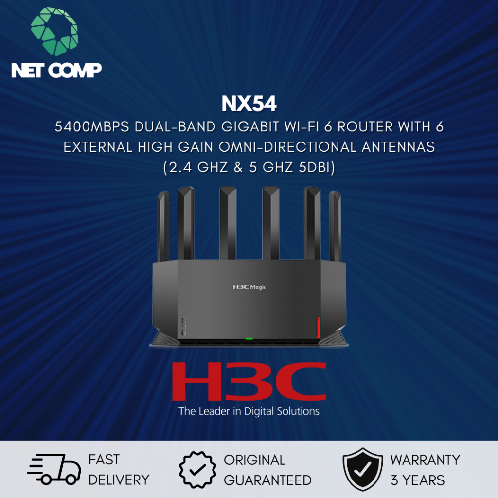 Jual H3C MAGIC NX54 5400Mbps Dual-Band Gigabit Wi-Fi 6 Router | Shopee Indonesia