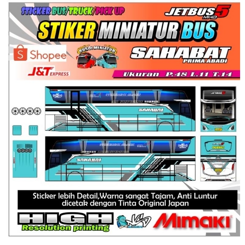 Jual stiker miniatur bus sahabat jb5 | Shopee Indonesia