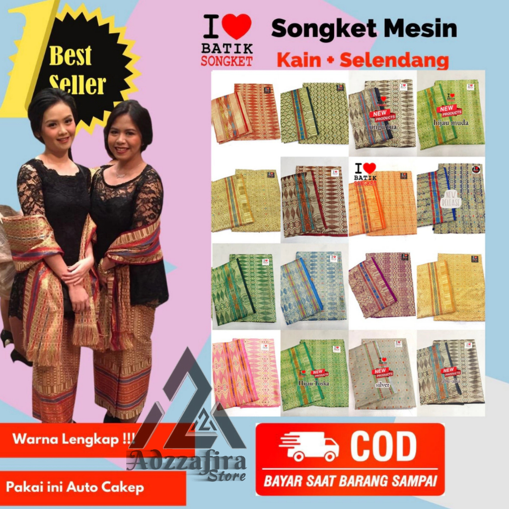 Jual Kain Tenun Songket Thailand + Selendang Syal Ecer Dan Grosir Khas Sulawesi Palembang ...