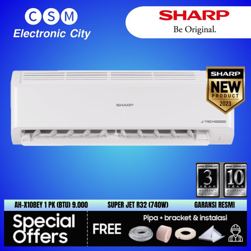 Jual AC SHARP INVERTER 1 PK AH-X10BEY [1 PK 740W] J-TECH INVERTER SUPER ...