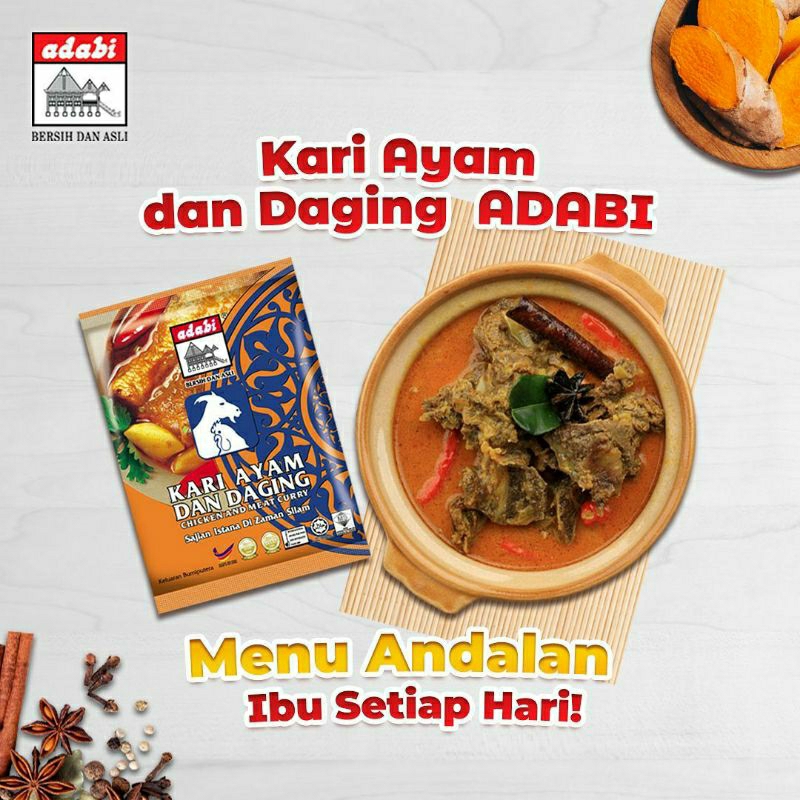 Jual Adabi - Bumbu Kari Ayam dan Daging | Bumbu Kari Instan | Bumbu Kari ayam | Bumbu Kari ...