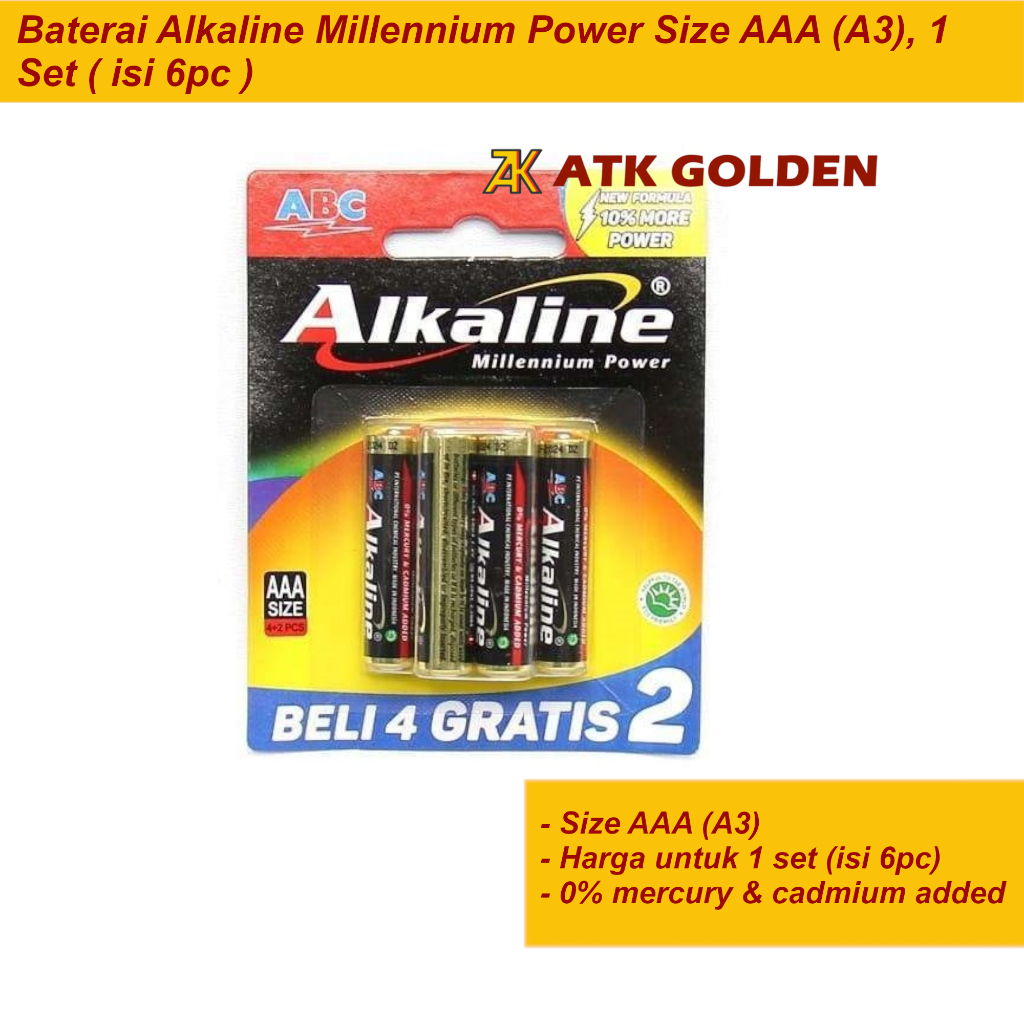 Jual Baterai ABC Alkaline A3@6pcs | Shopee Indonesia