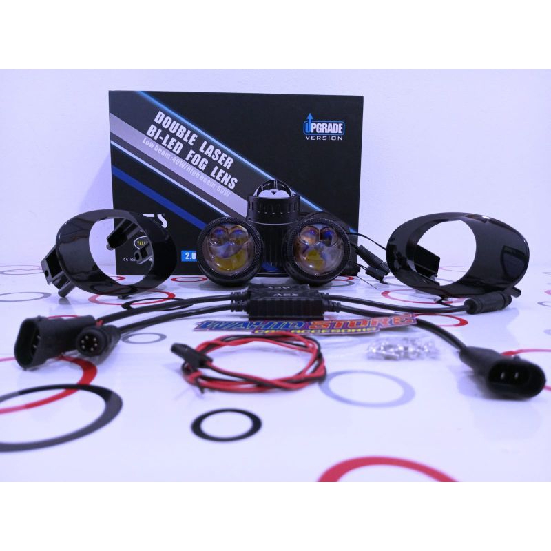 Jual FOGLAMP BILED PDL MINI 2INCH DOUBLE LASER KUNING TOYOTA HONDA OVAL ...