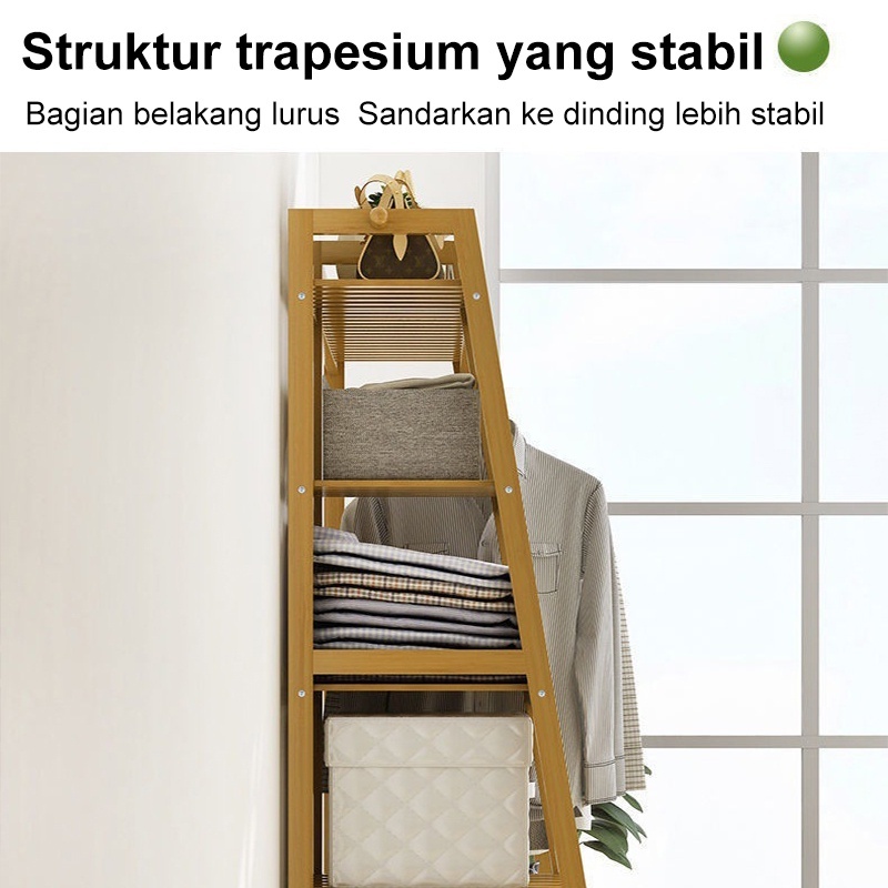 Jual Stand Hanger kayu Rak Baju 190cm Gantungan Baju Berdiri Rak ...