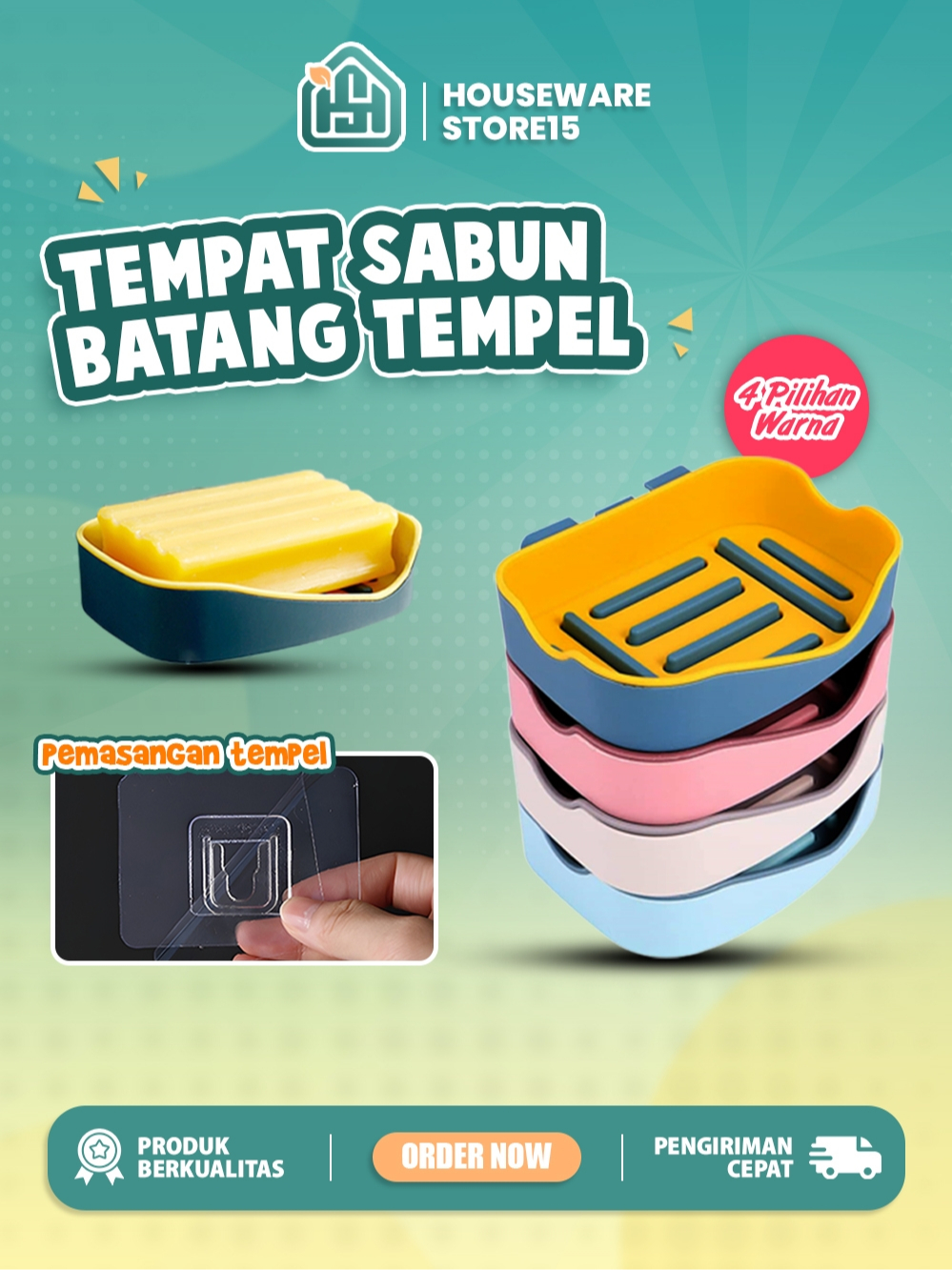Jual Tempat Sabun Batang Tempat Sabun Kamar Mandi Wadah Sabun Batang ...