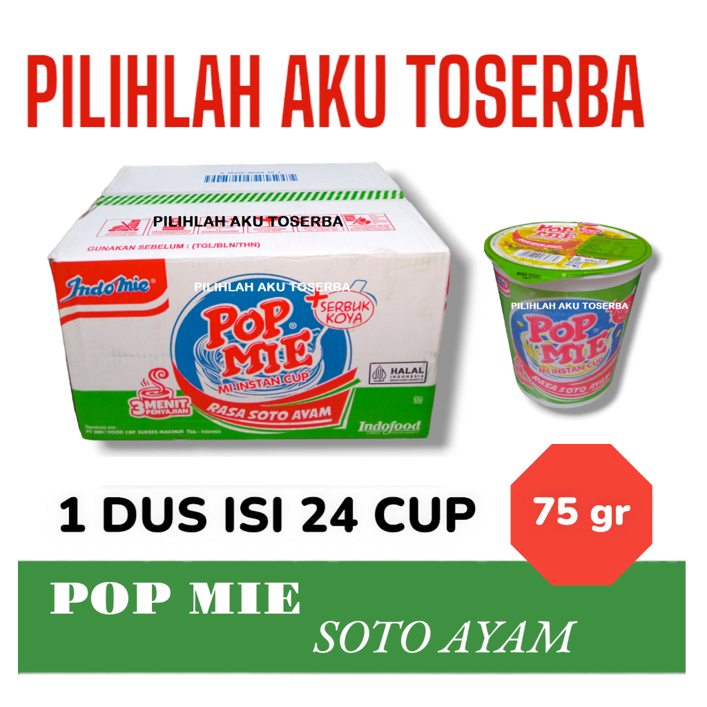 Jual Mie Instant POP MIE Rebus Rasa SOTO AYAM - ( Harga 1 DUS ...
