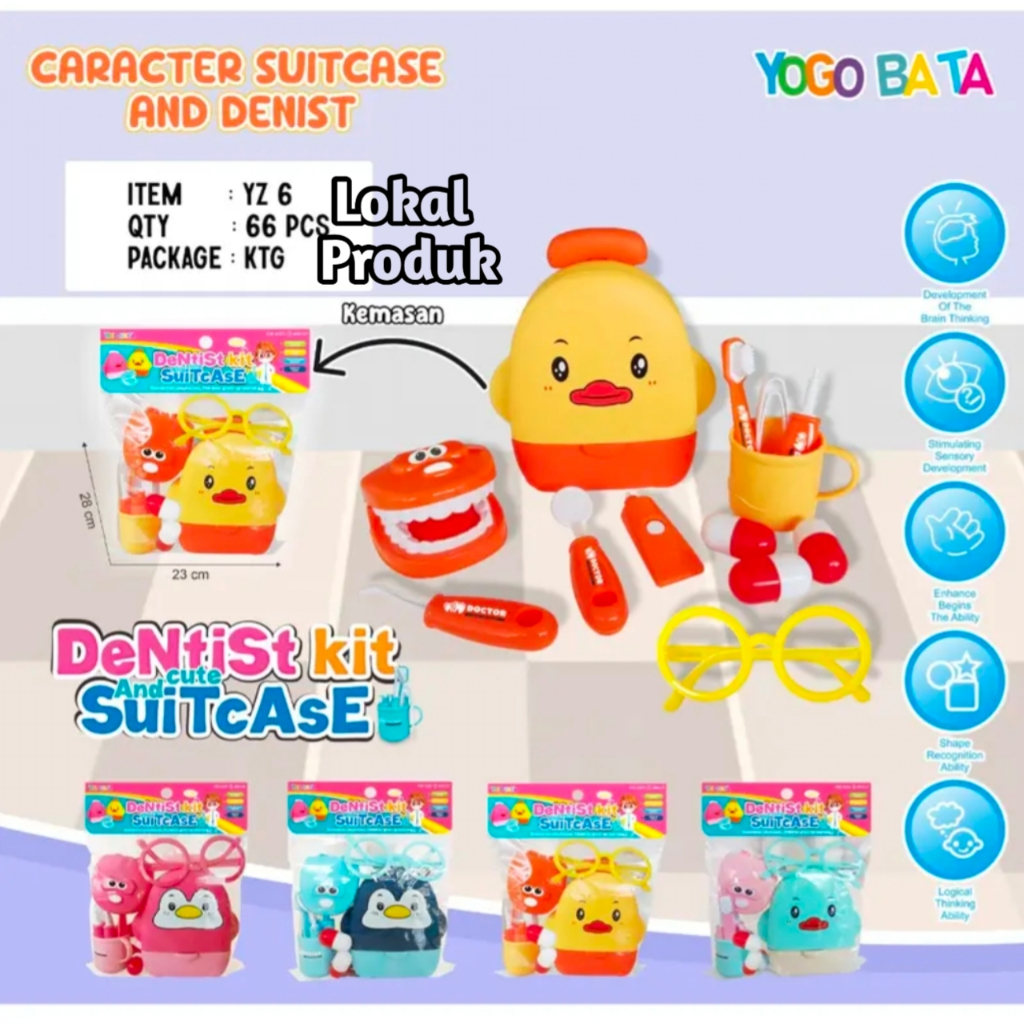 Jual Mainan dokter gigi set koper Mainan Dokter Dokteran Gigi YZ 6 dentist kit doctor play set ...