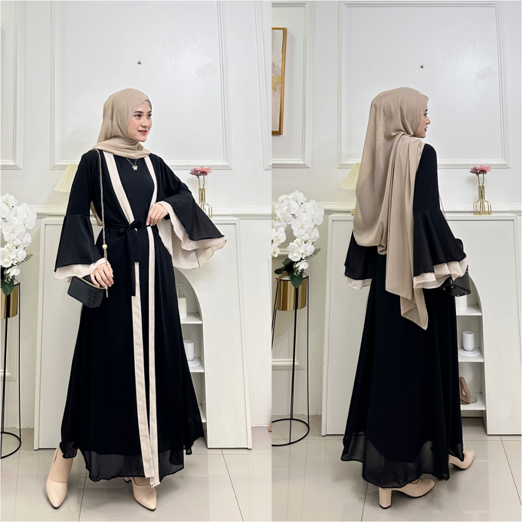 Jual Outer Abaya Muslim Wanita Satu Set Arra-Outer dan Inner Turki ...