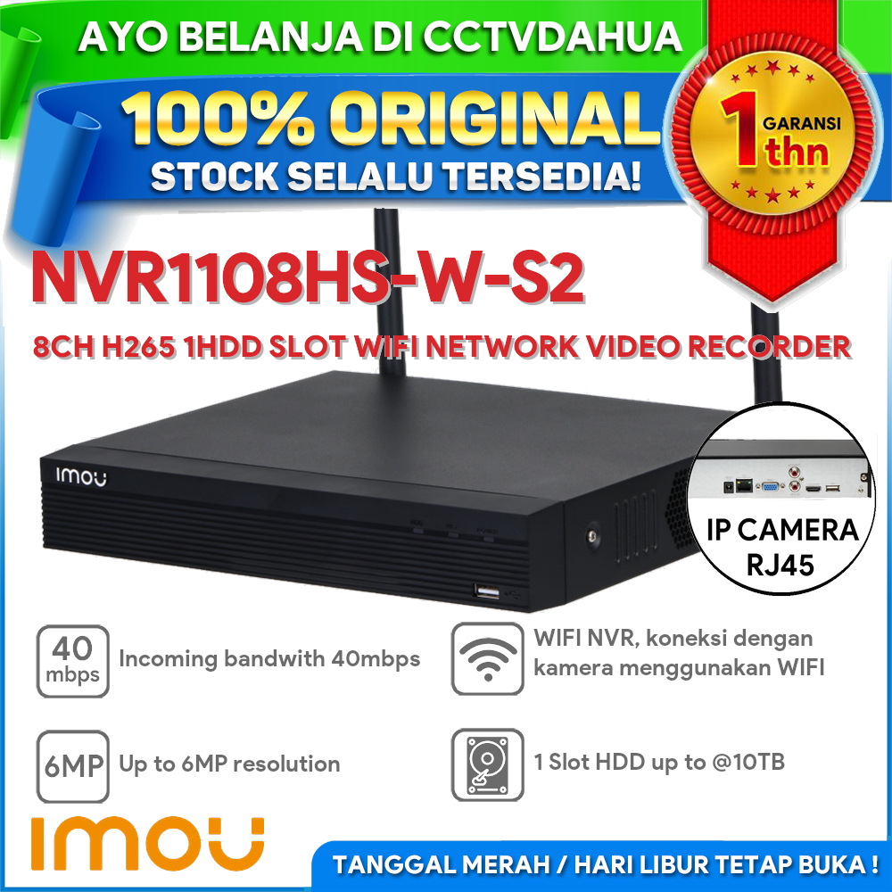 Jual IMOU NVR1108HS-W-S2 NVR Wireless 8CH 1080P H265 Bergaransi Resmi ...