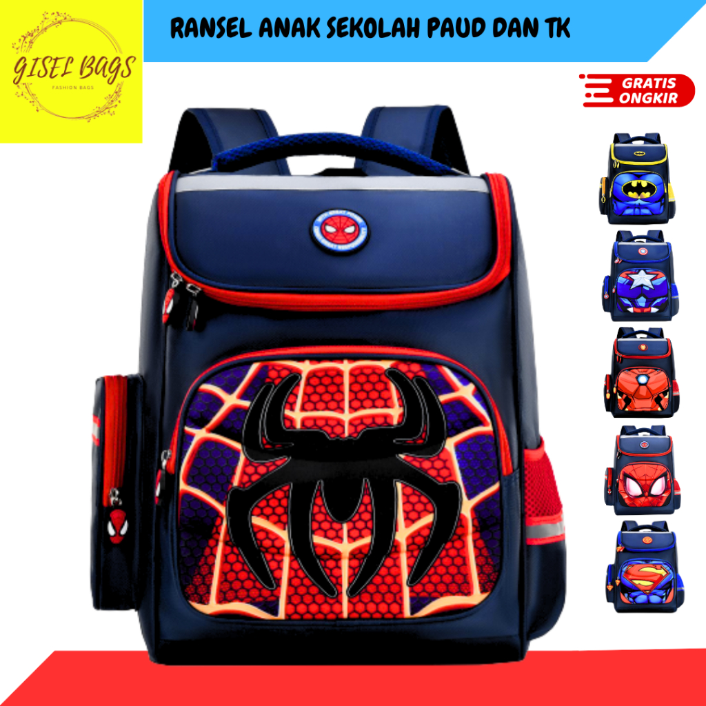Jual tas sekolah bacpack anak laki laki paud tk lampu led timbul ...