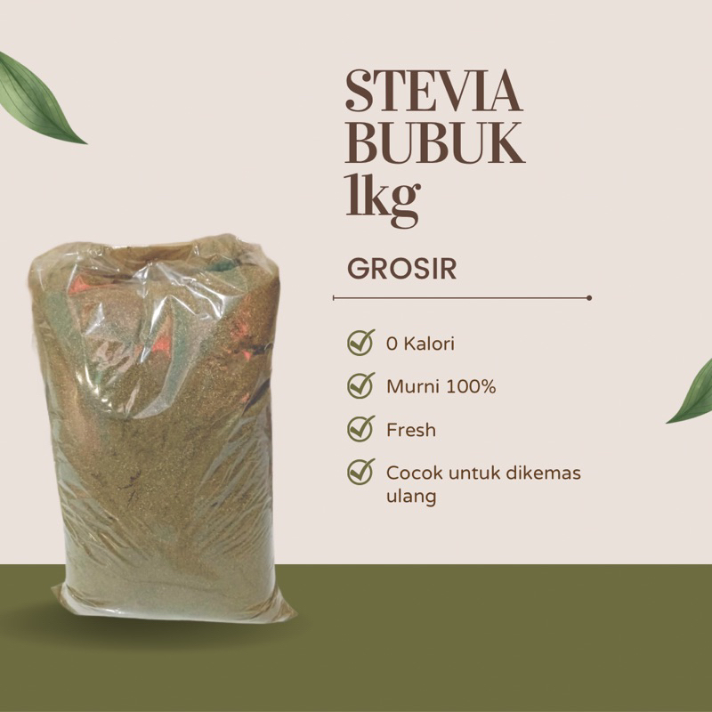 Jual Stevia Serbuk Bubuk 1kg gilingan daun dan batang - pemanis alami ...