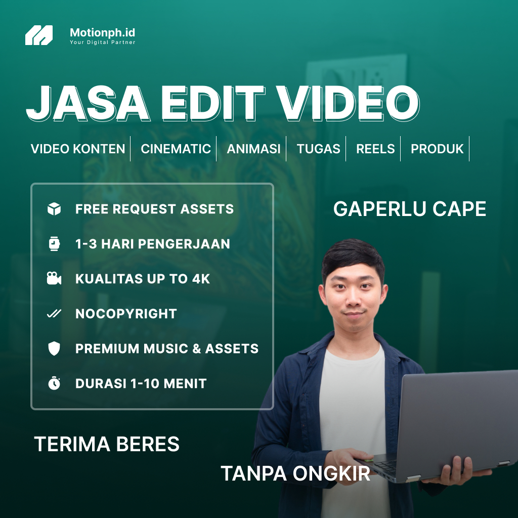 Jual JASA EDIT VIDEO PROFESIONAL MURAH UNTUK KONTEN, ANIMASI, IKLAN PRODUK, WEDDING, REELS ...