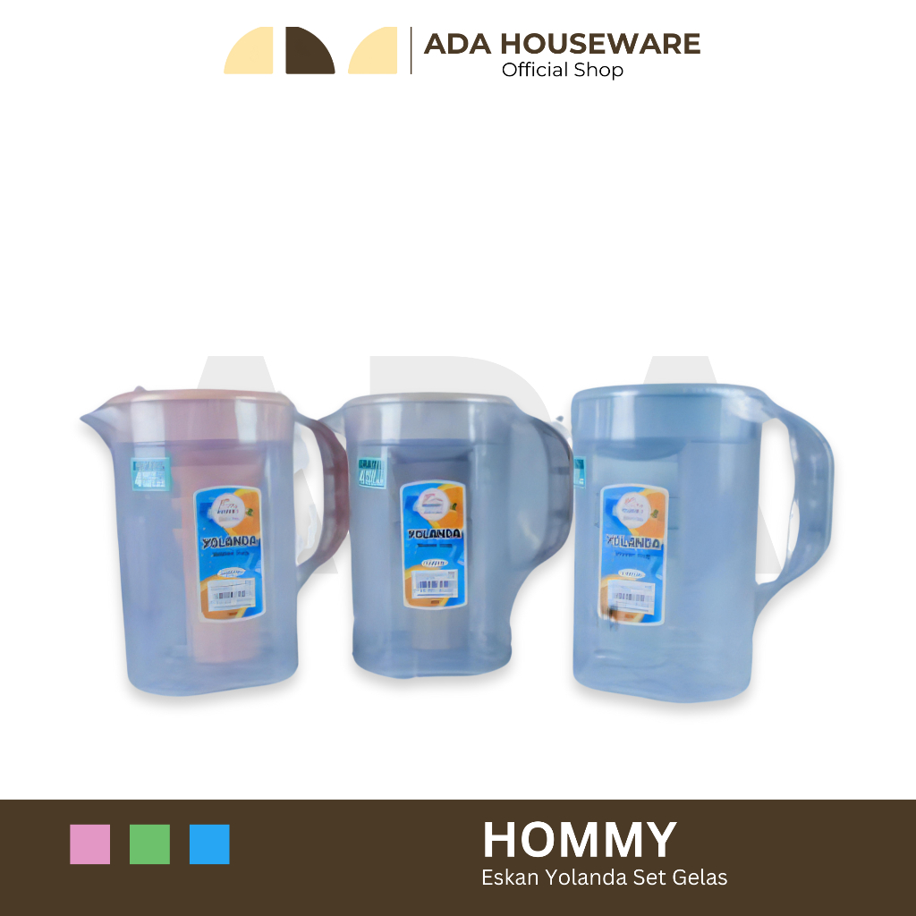 Jual [HOMMY] Eskan Yolanda Set Gelas / Teko Plastik Yolanda Dan Gelas ...
