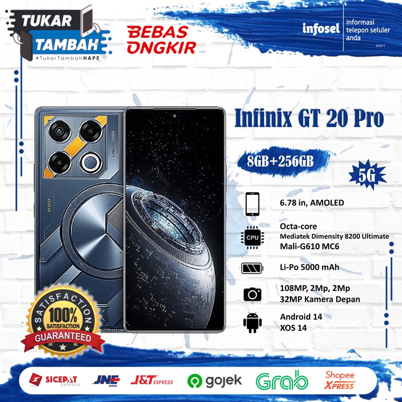 Jual INFINIX GT20 PRO 8/256 GARANSI RESMI MEDIATEK DIMENSITY 8200 ULTIMATE | Shopee Indonesia