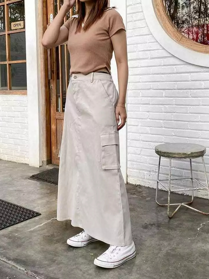 Jual ROK CARGO WANITA PANJANG TERBARU | ROK KOREAN STYLE KEKINIAN | ROK ...
