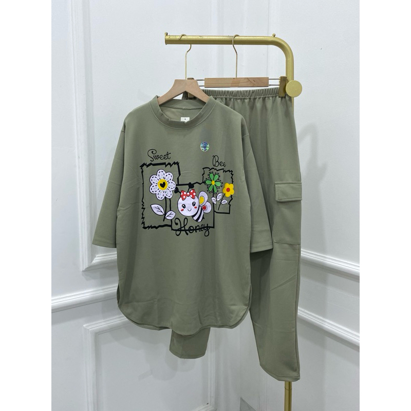 Jual STELAN KNIT SETCEL MURAH CARGO MOTIF JUMBO HALUS LEMBUT XXL KARET ...