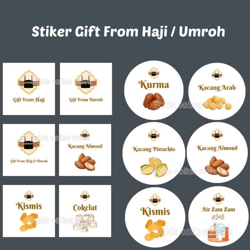 Jual Sticker Stiker Gift From Hajj Umroh Label Kemasan oleh-oleh Haji ...