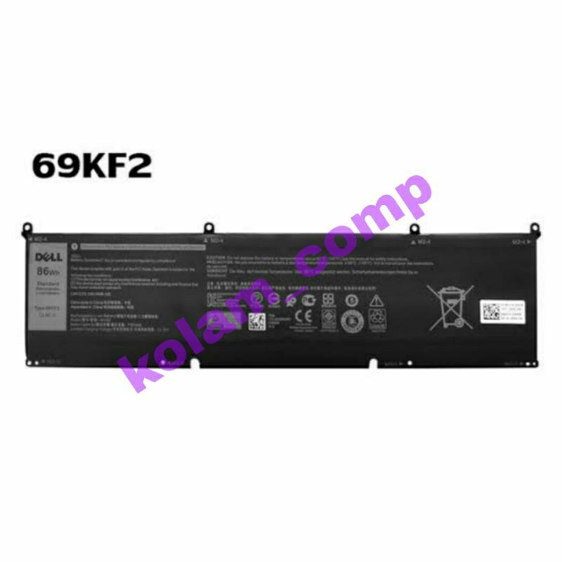 Jual Baterai Original 69KF2 Dell XPS 15 9500 9510 9520 Precision 5560 ...