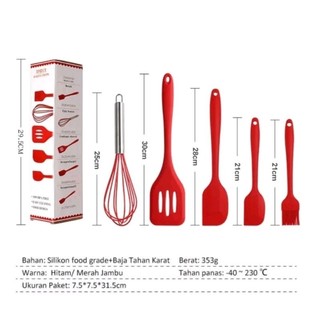 Jual [ SPATAK ] SPATULA KOTAK SET SILIKON ISI 5 IN 1 5IN1 ALAT MASAK ...