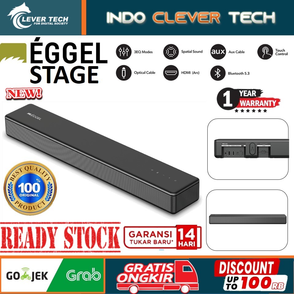 Jual Eggel Stage SoundBar / Sound Bar with Built-In Woofer | Shopee ...