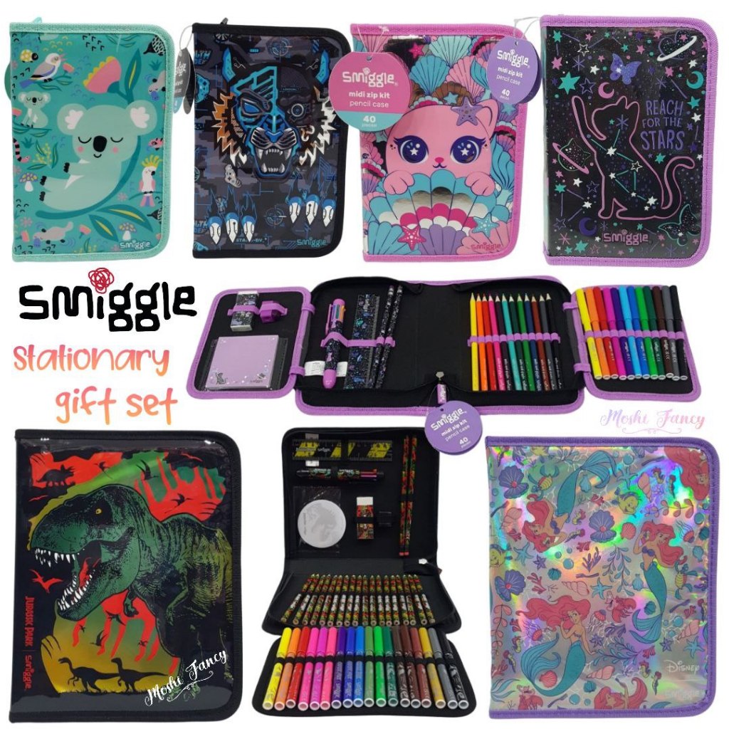 Jual Smiggle Midi Zip Kit Stationary Gift Set Mermaid / Pencil Case Set ...