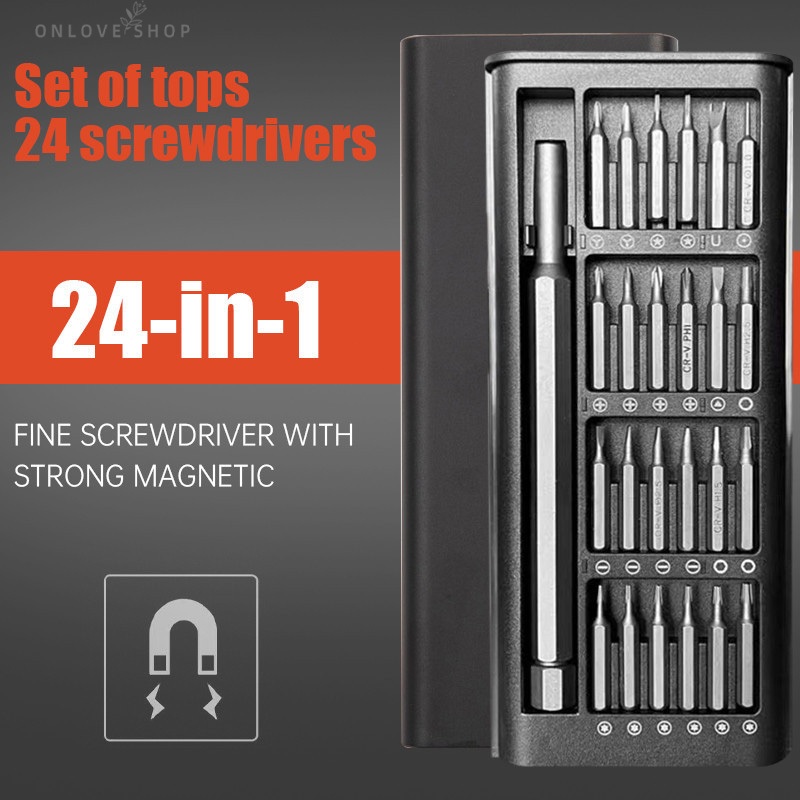 Jual Obeng Premium SET 24IN1/ Magnet Obeng Set Mini isi 24 Screwdriver ...