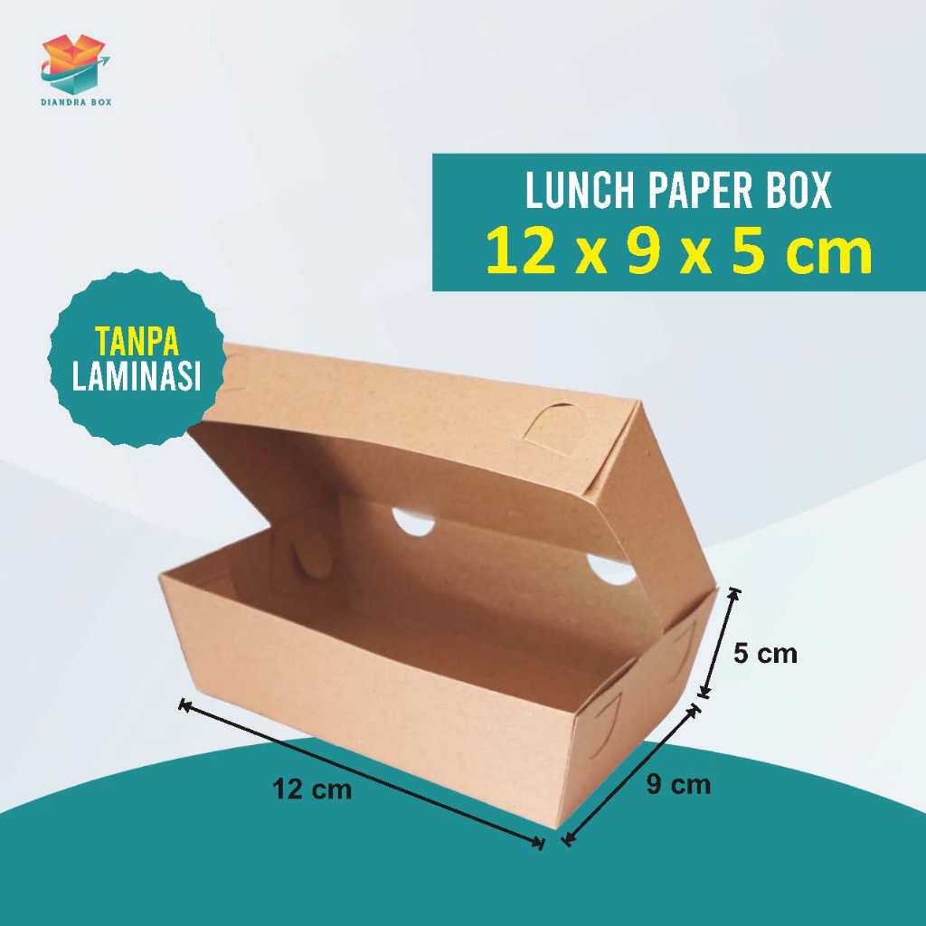 Jual Kotak Makan 12 x 9 x 5 cm | Kardus Nasi | Lunch Box Paper Kraft ...