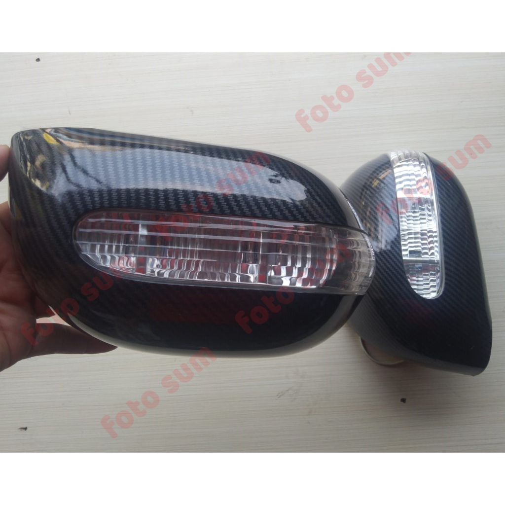 Jual cover spion mobil nisan livina carbon+ lampu satu set 2 pcs awal ...